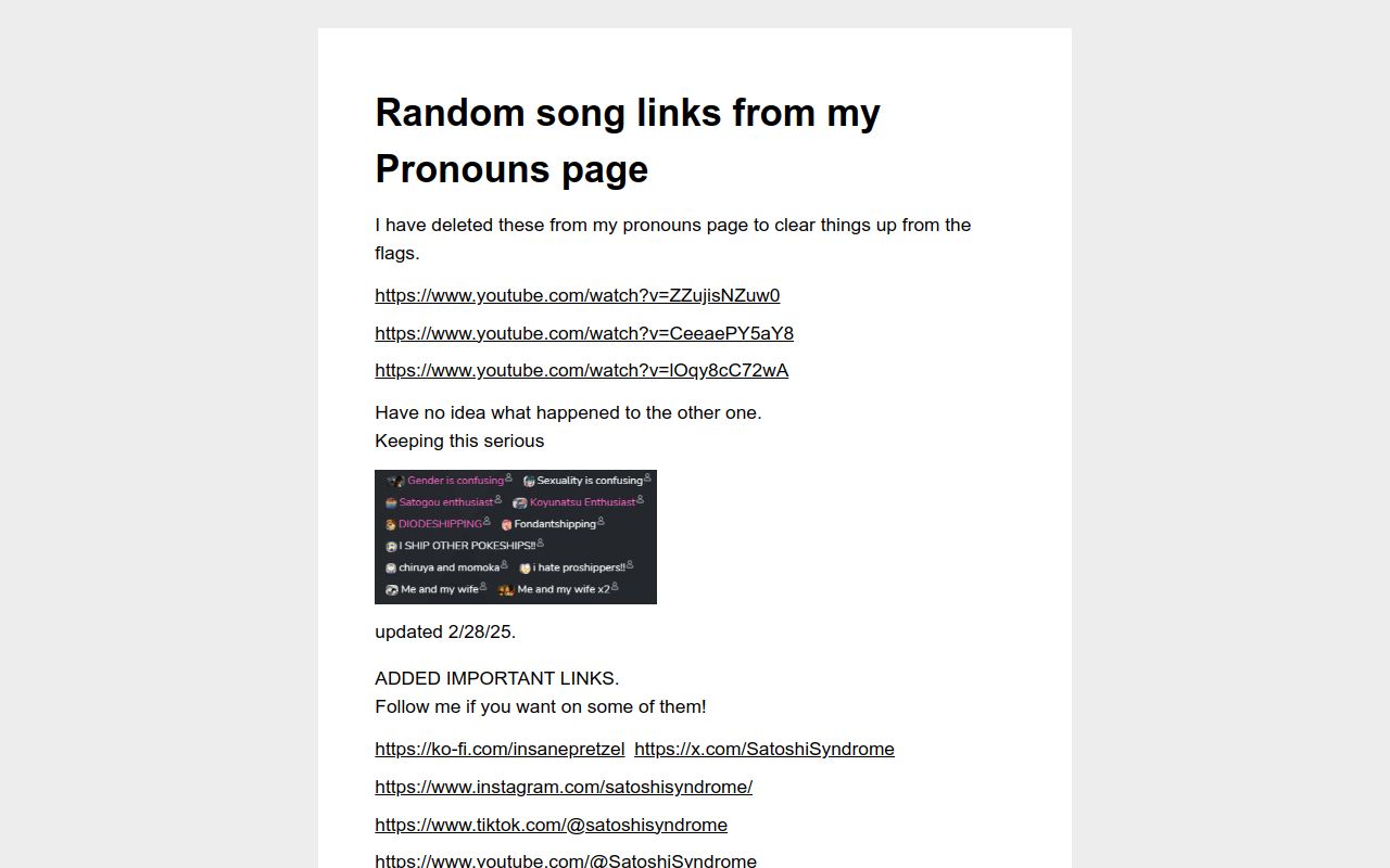 Random links and info
